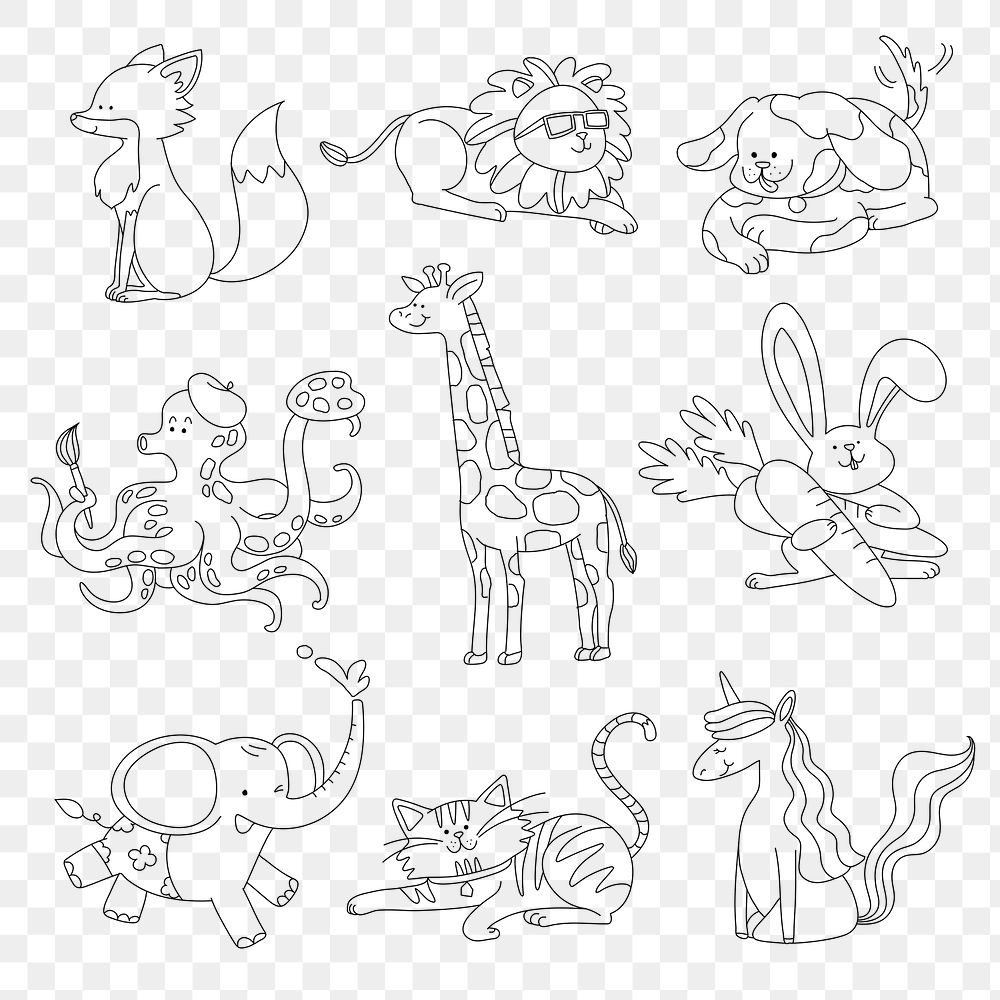 Animal png sticker, kids coloring | Premium PNG - rawpixel