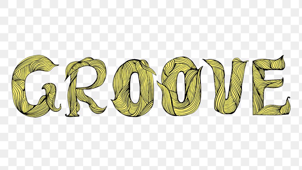 Groove word png typography sticker | Free PNG Sticker - rawpixel