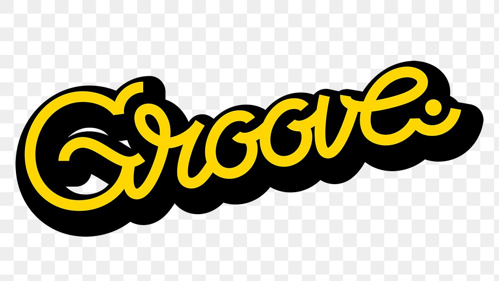 Handwritten groove typography png sticker | Free PNG Sticker - rawpixel