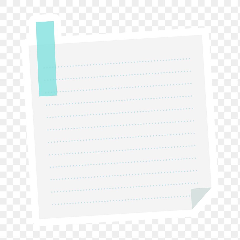 Off white lined notepaper with a blue | Premium PNG Sticker - rawpixel