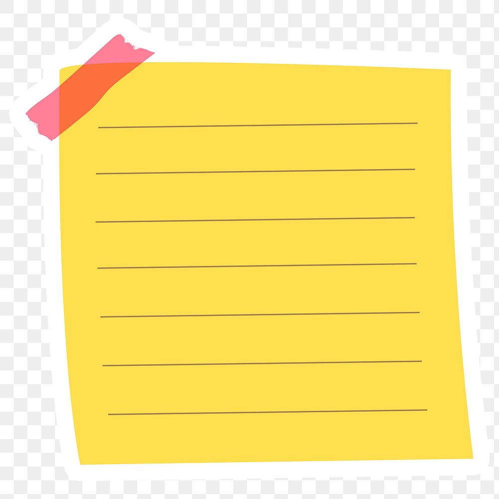 Yellow reminder note sticker design | Premium PNG Sticker - rawpixel