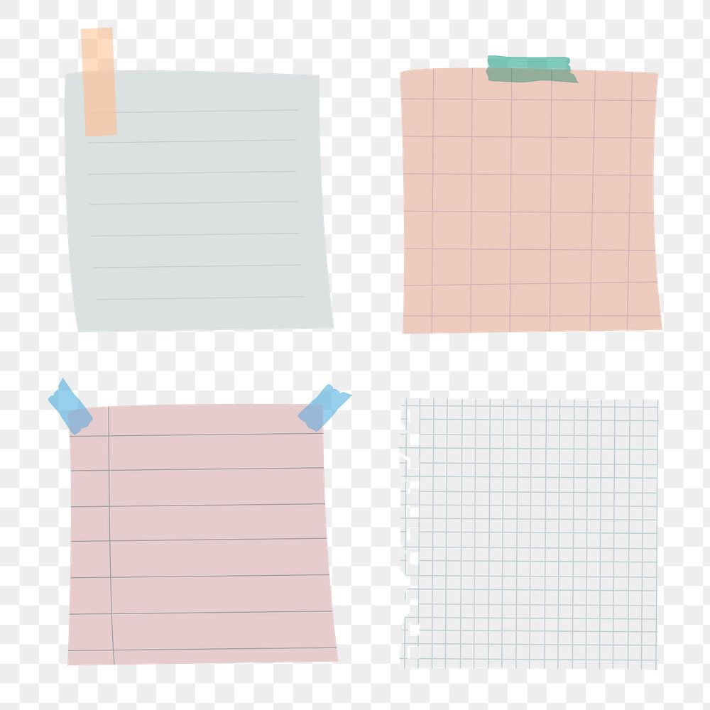 Set of notepaper on transparent | Free PNG - rawpixel