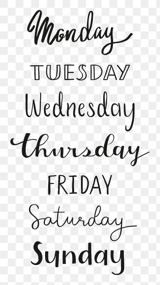 Png everyday calligraphy on transparent | Premium PNG - rawpixel