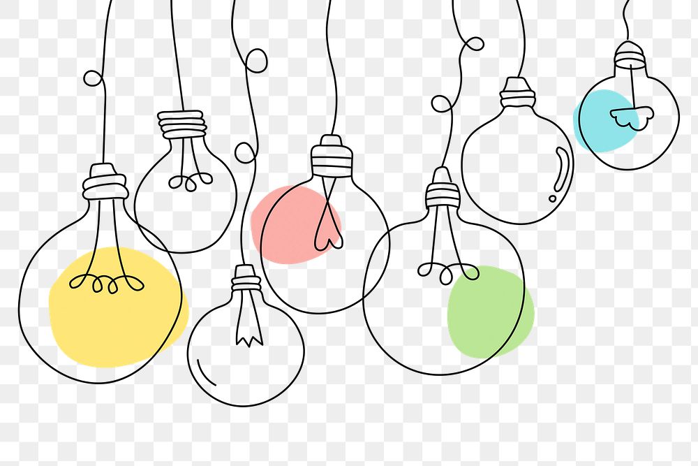 PNG border doodle light bulbs | Premium PNG Sticker - rawpixel