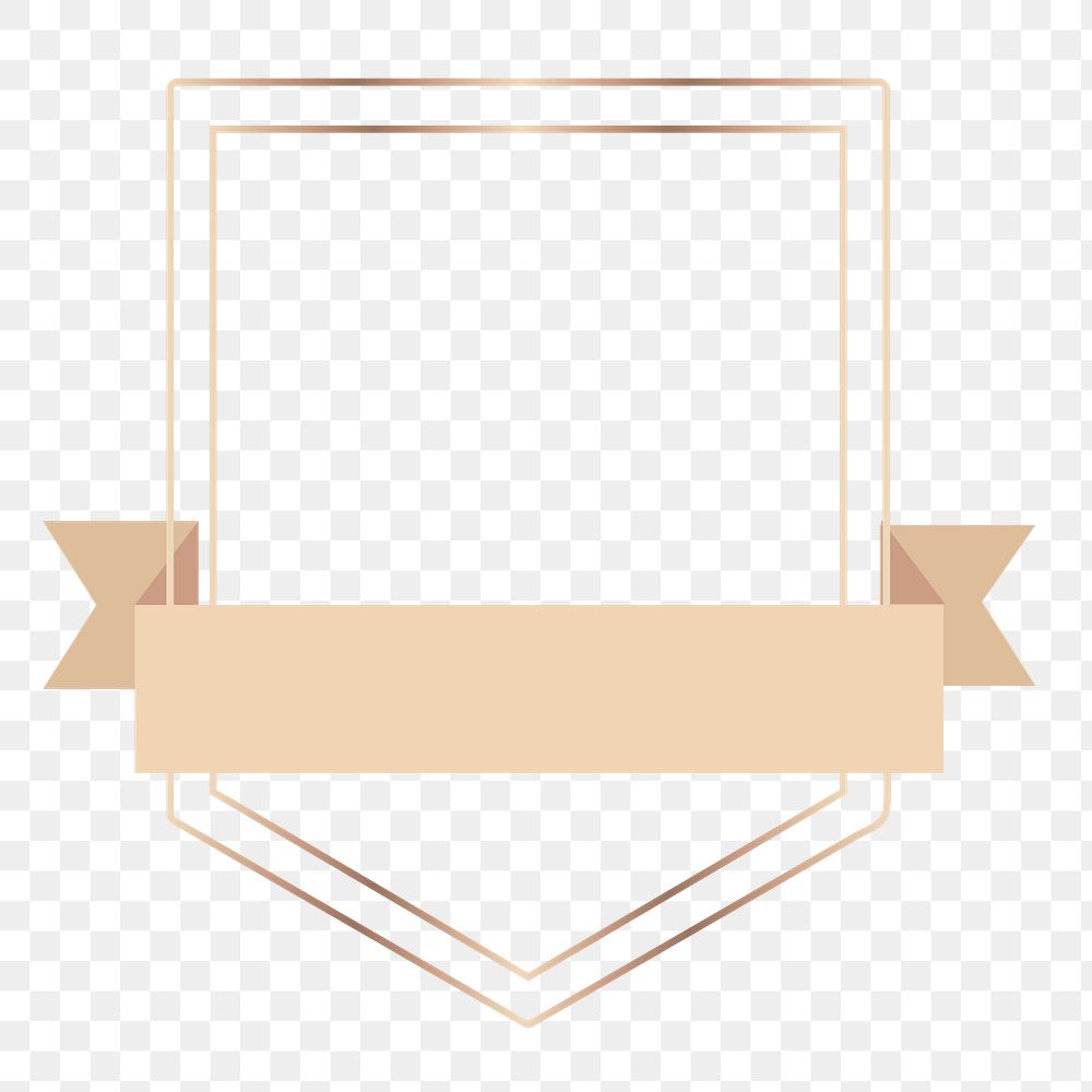 Gold frame with bronze ribbon | Free PNG - rawpixel