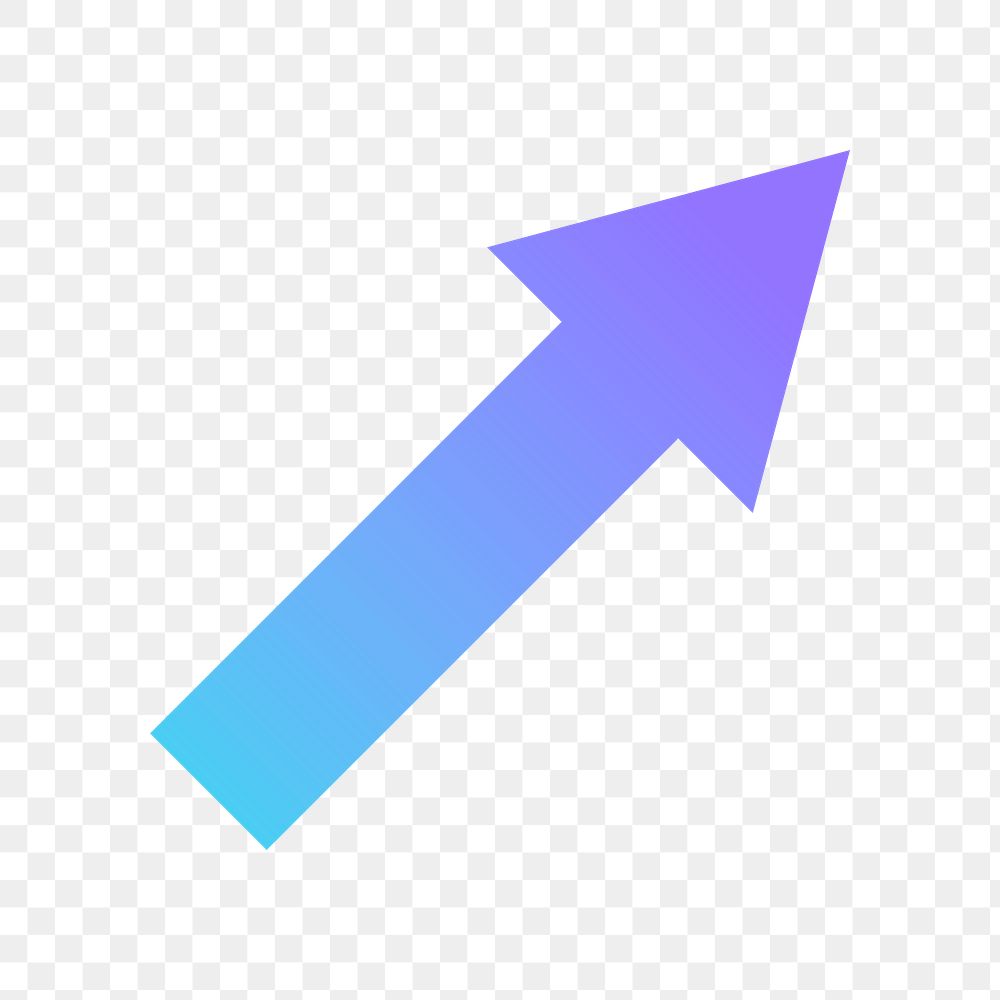 Blue gradient arrow geometric shape | Free PNG Sticker - rawpixel