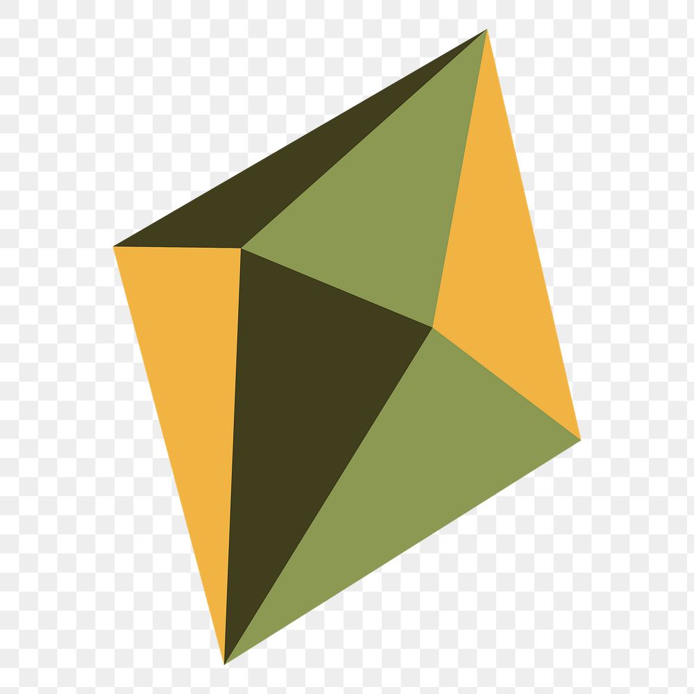 Retro green diamond geometrical shape | Free PNG Sticker - rawpixel