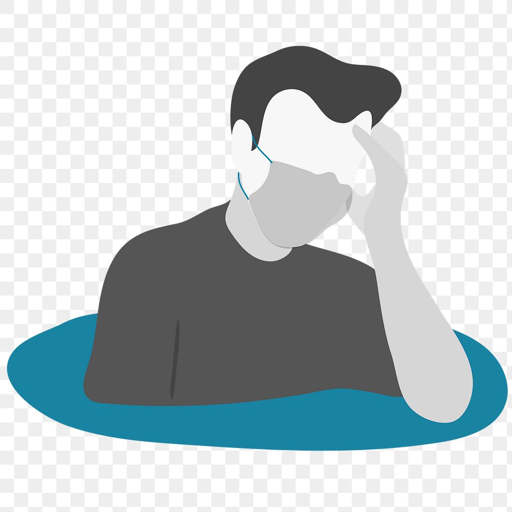 Sick man wearing a protective | Free PNG Sticker - rawpixel