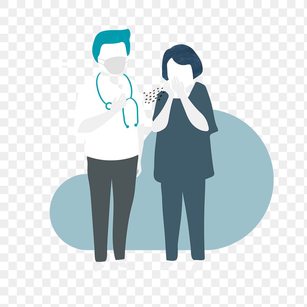 Doctor and a patient characters | Free PNG Sticker - rawpixel