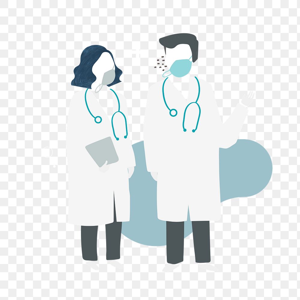 Doctors wearing masks character transparent | Free PNG Sticker - rawpixel