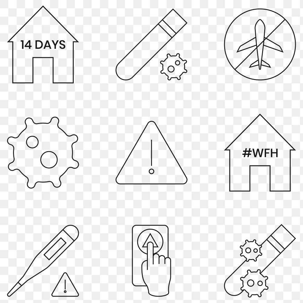 Coronavirus outbreak icon set transparent | Free PNG - rawpixel