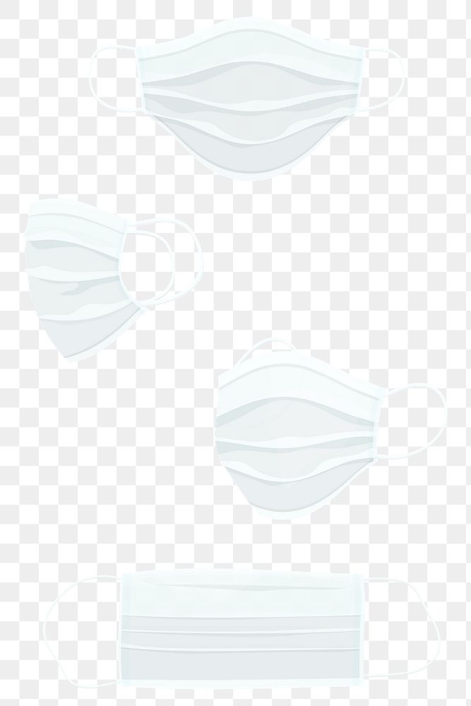 Surgical face mask set transparent | Free PNG - rawpixel