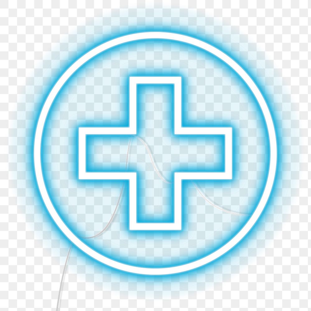 Blue cross neon sign transparent | Free PNG Sticker - rawpixel