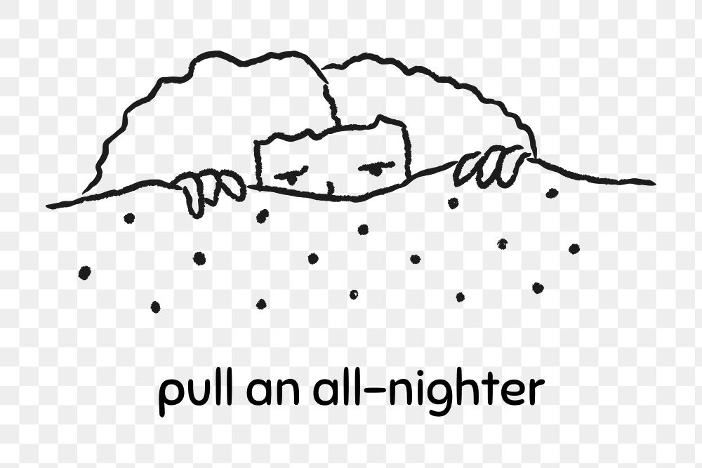 Pull an all-nighter design element | Premium PNG Sticker - rawpixel