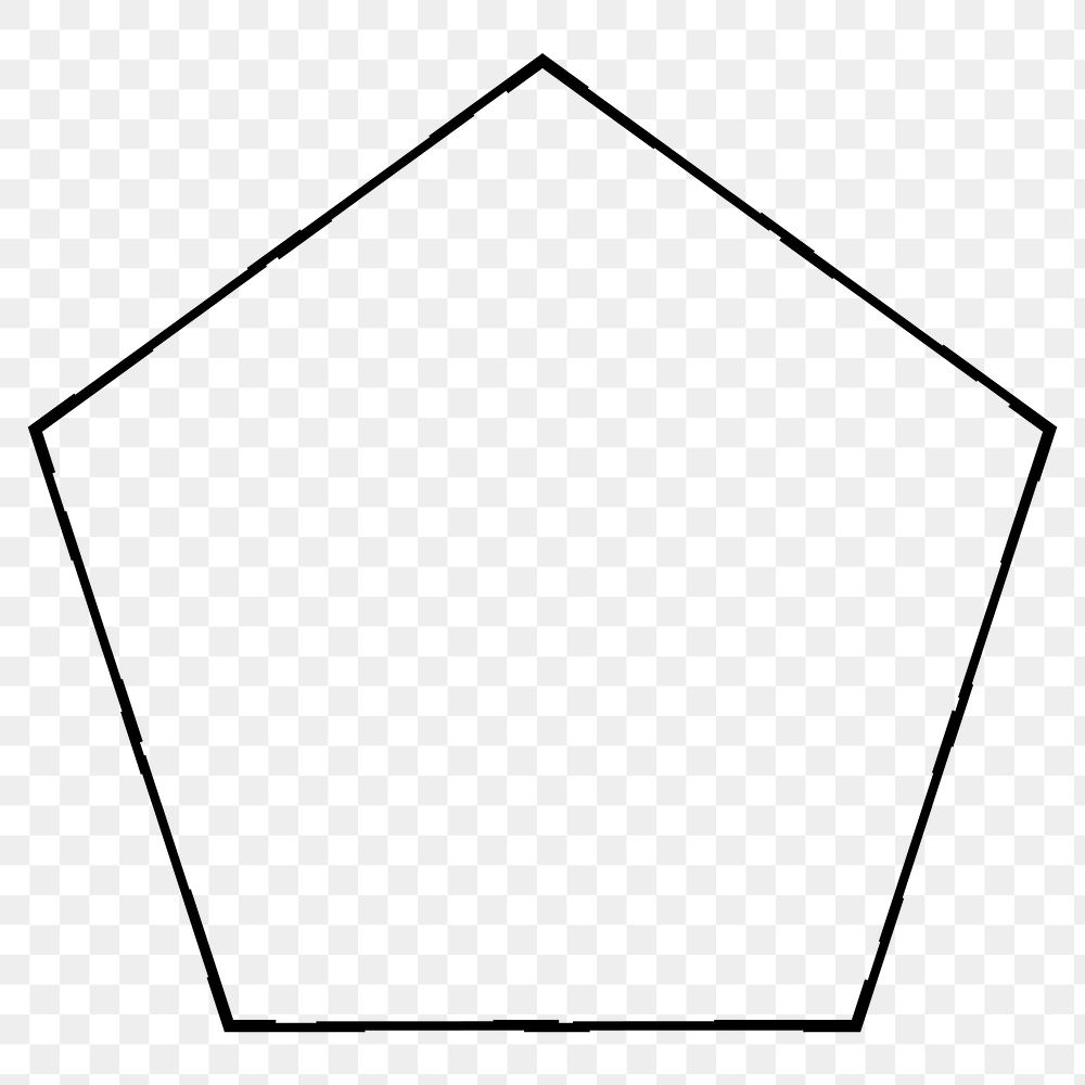 Black pentagon outline design element | Free PNG Sticker - rawpixel
