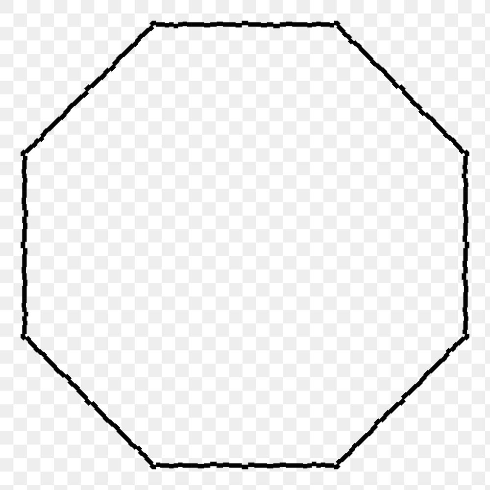 Geometric octagon outline design element | Free PNG Sticker - rawpixel