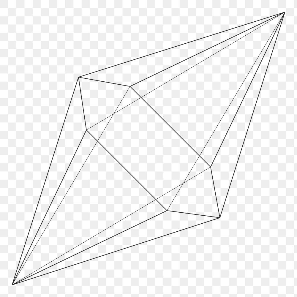 3D hexagonal bipyramid design element | Free PNG Sticker - rawpixel