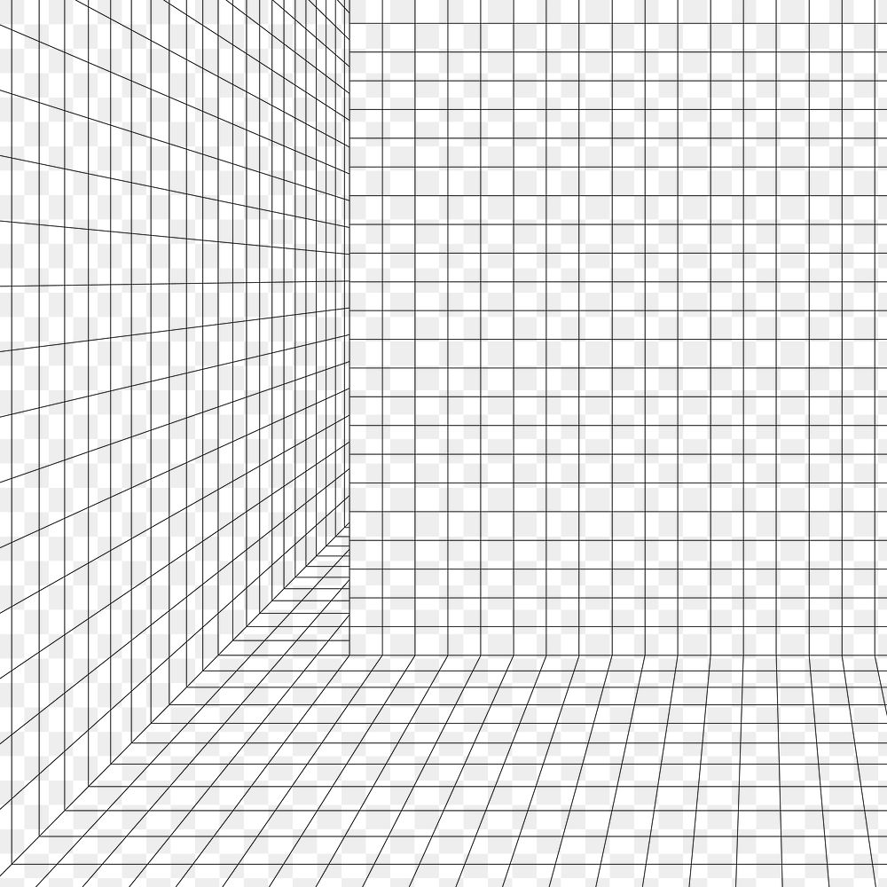3D grid wireframe grid room | Free PNG - rawpixel