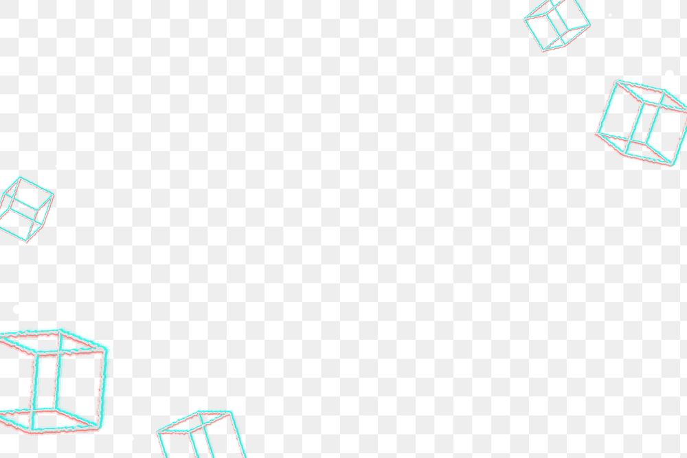 3D geometric cubes with glitch | Free PNG - rawpixel