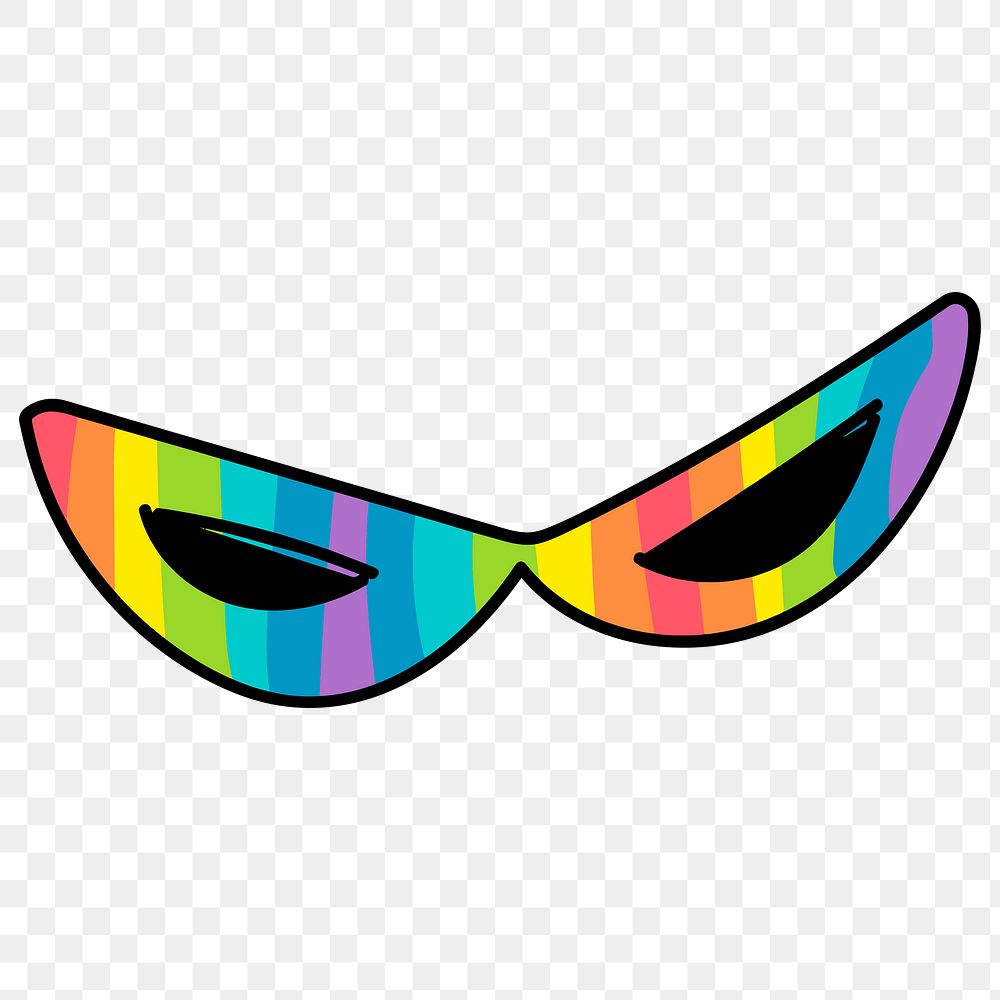 Fancy rainbow mask design element | Free PNG Sticker - rawpixel