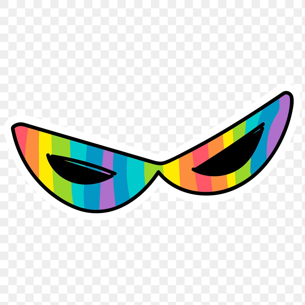 Fancy rainbow mask sticker design | Free PNG Sticker - rawpixel