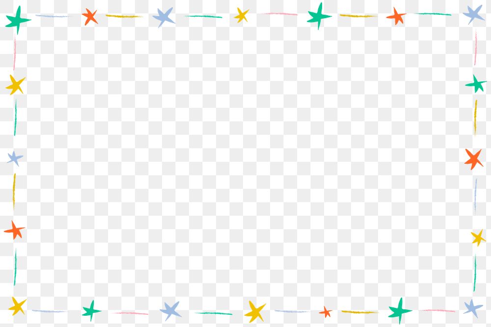 Cute colorful illustrated star frame | Premium PNG - rawpixel