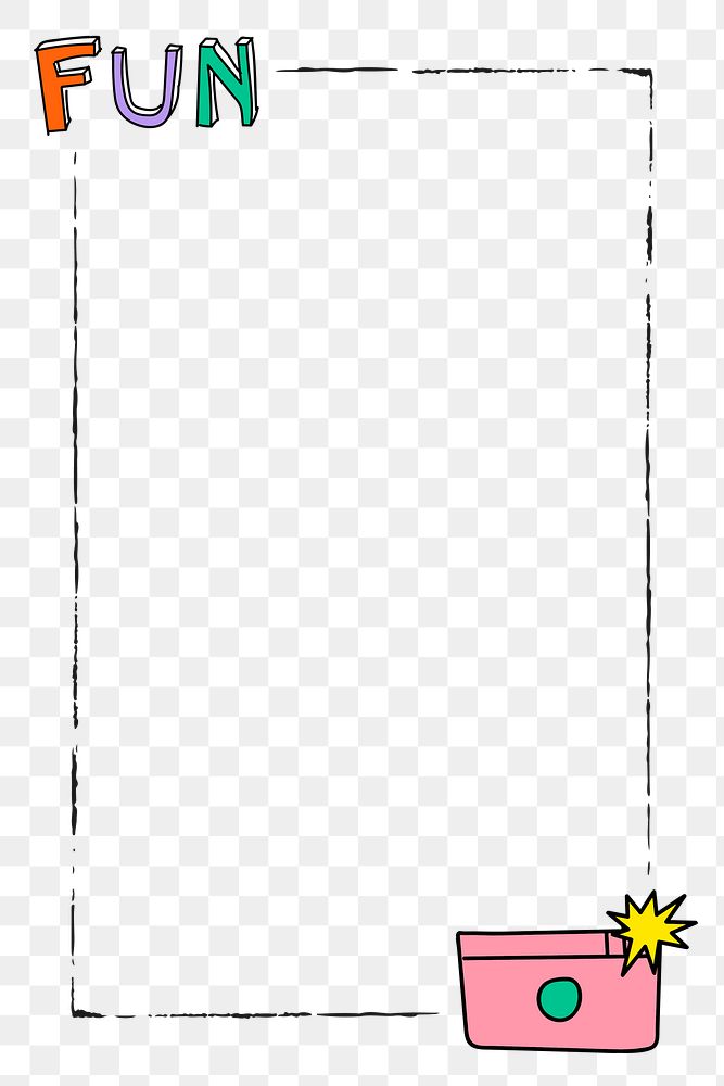 Colorful fun rectangle frame design | Free PNG - rawpixel