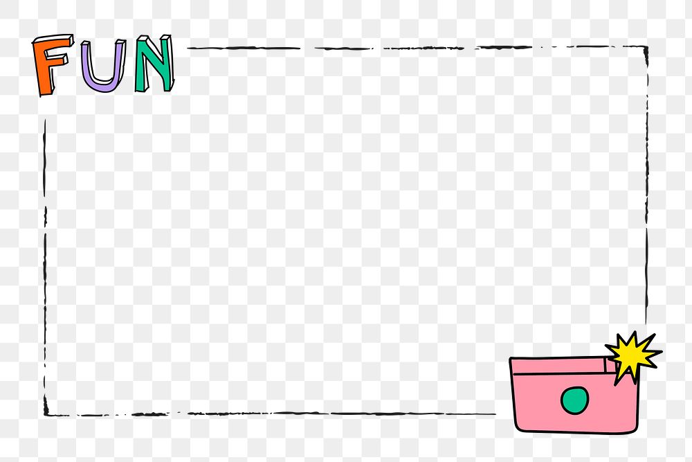 Colorful fun rectangle frame design | Free PNG - rawpixel