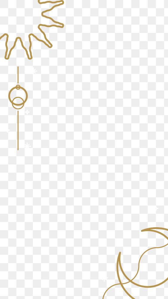 Gold moon and sun border | Free PNG - rawpixel