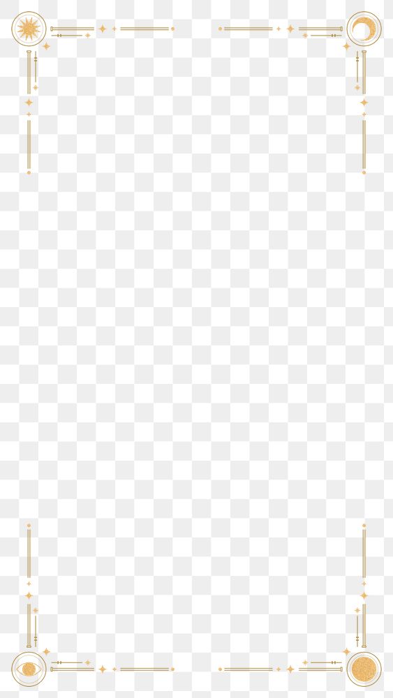 Gold sun and moon border | Premium PNG - rawpixel