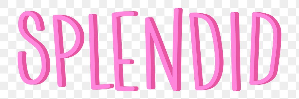 Pink SPLENDID typography design element | Premium PNG Sticker - rawpixel