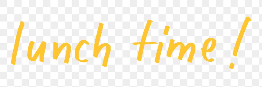 Lunch time! doodle typography design | Free PNG Sticker - rawpixel