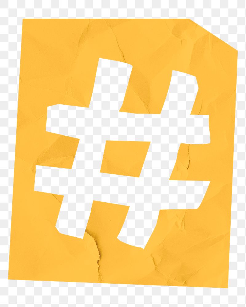 Png hashtag symbol paper cut | Free PNG Sticker - rawpixel
