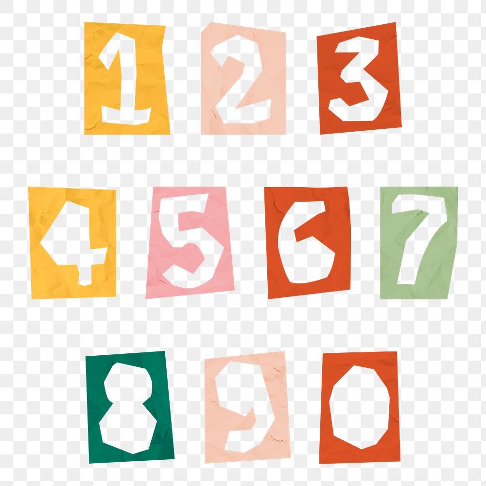 Number font png paper cut | Premium PNG - rawpixel