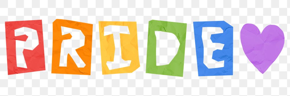 Png PRIDE word paper cut | Premium PNG Sticker - rawpixel