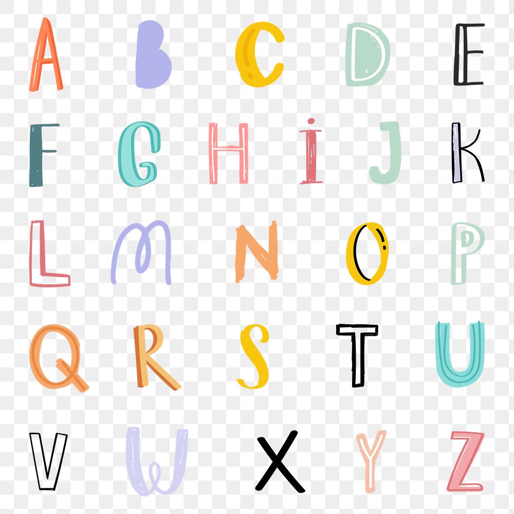 Alphabet png hand drawn doodle | Premium PNG - rawpixel