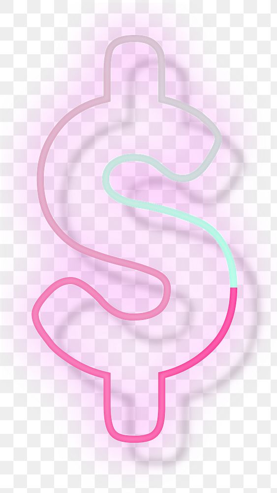 Pink neon glow dollar sign | Free PNG - rawpixel