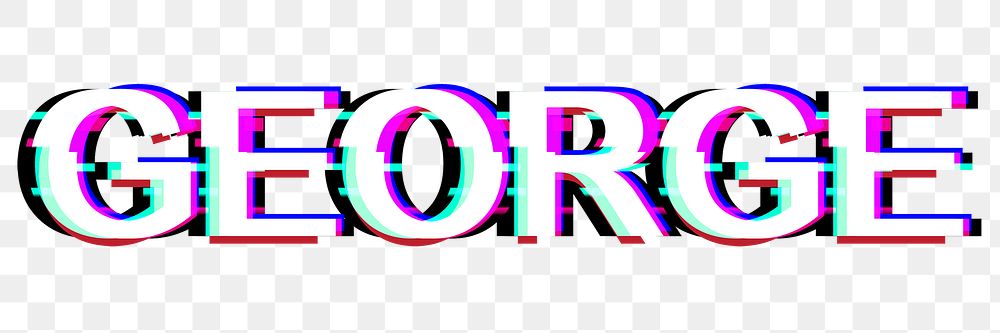Png George typography glitch effect | Free PNG Sticker - rawpixel