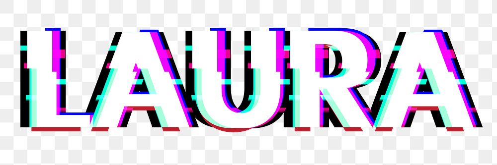 Laura female name png glitch | Free PNG Sticker - rawpixel