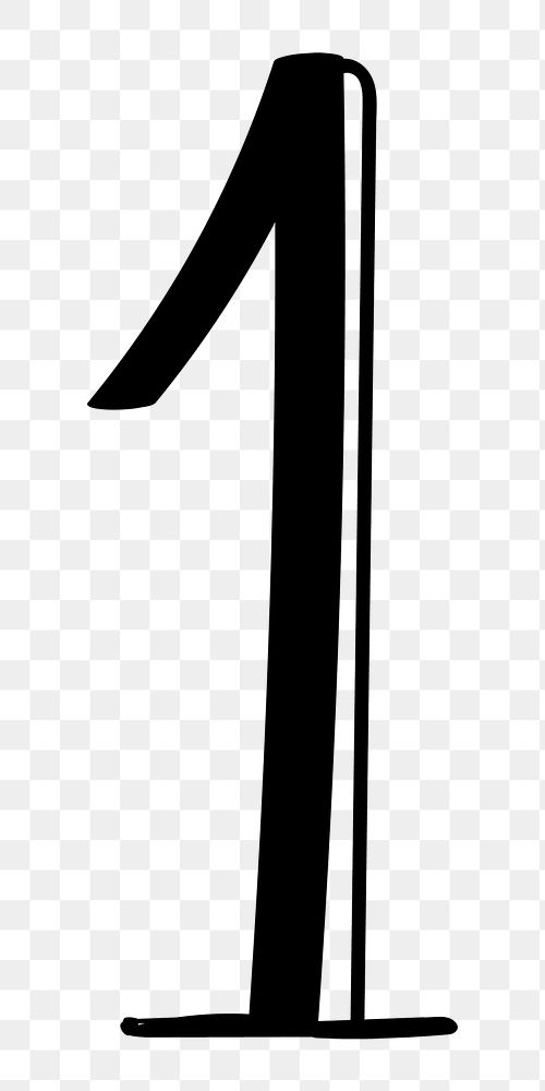 One number png doodle typography | Free PNG Sticker - rawpixel
