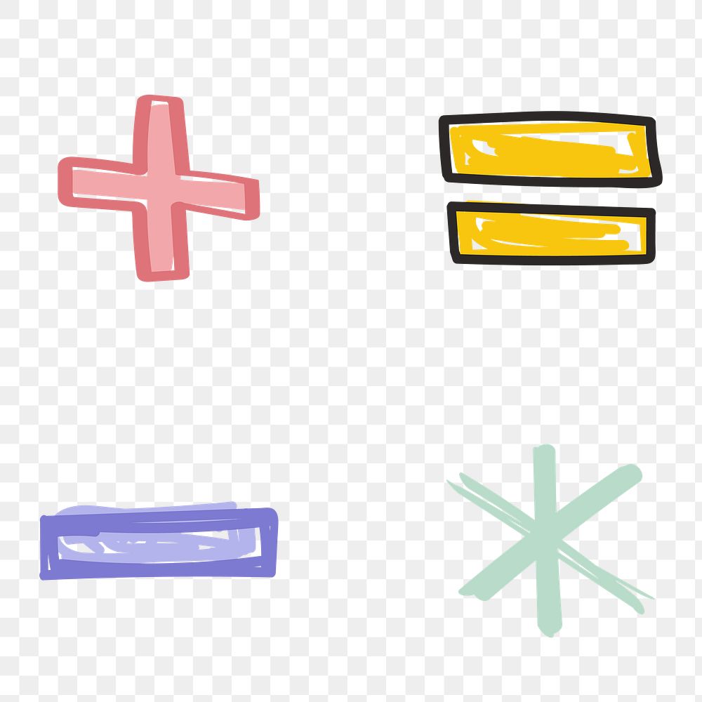 Math signs png doodle typography | Premium PNG - rawpixel