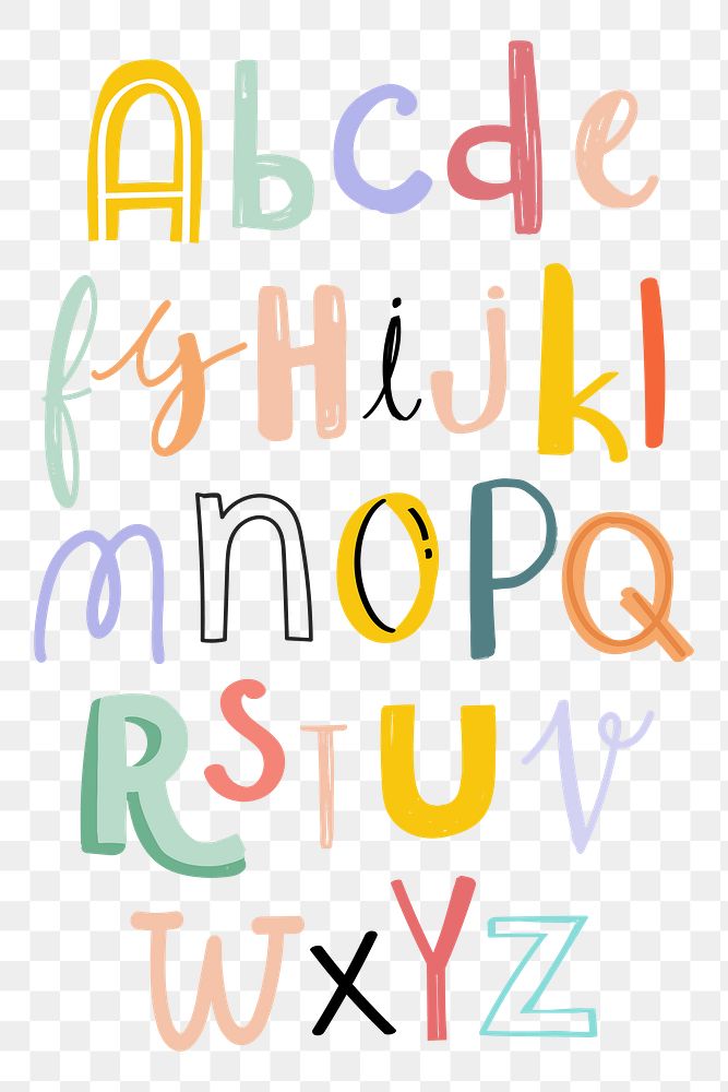 Alphabet png doodle typography font | Premium PNG - rawpixel
