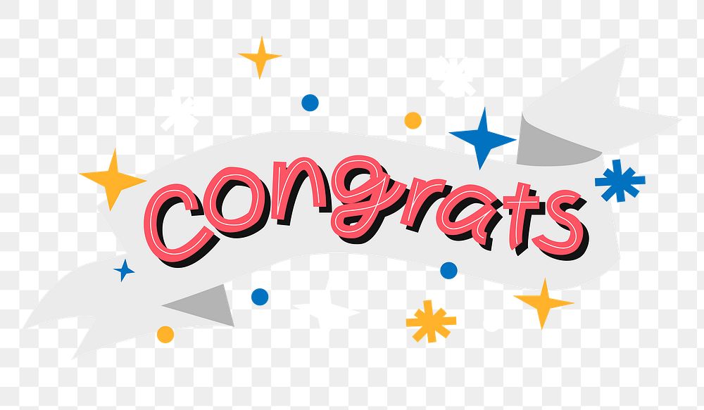Cute congrats message doodle png | Premium PNG Sticker - rawpixel