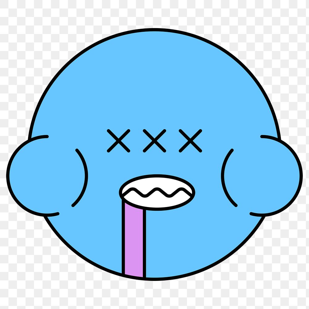 Funky blue monster frog emoji | Free PNG Sticker - rawpixel