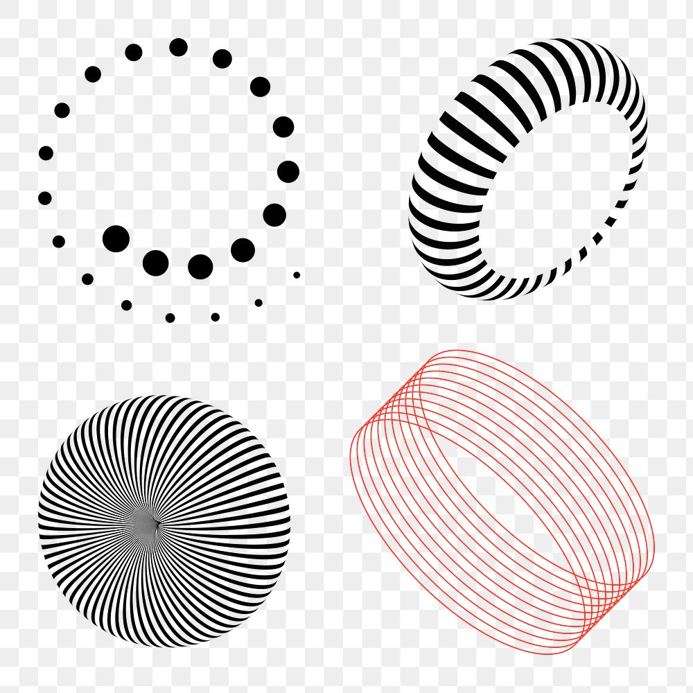 Abstract 3D design elements collection | Free PNG - rawpixel
