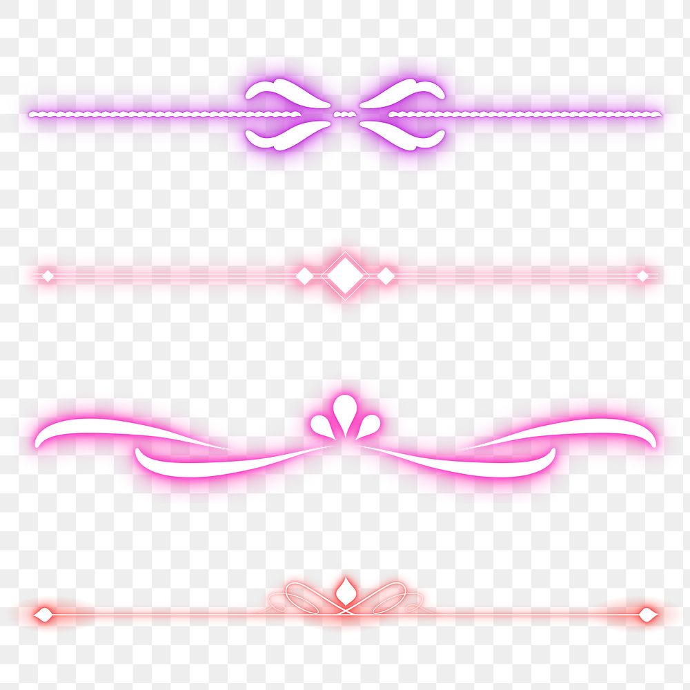 Vintage neon divider element collection | Premium PNG - rawpixel