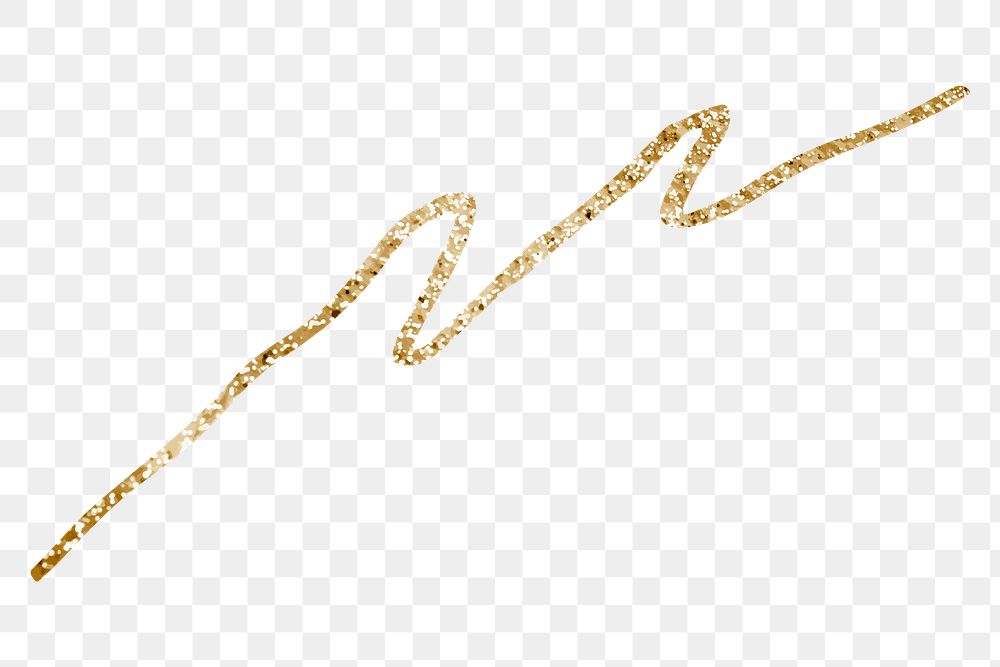 Cursive doodle line file in gold | Free PNG Sticker - rawpixel