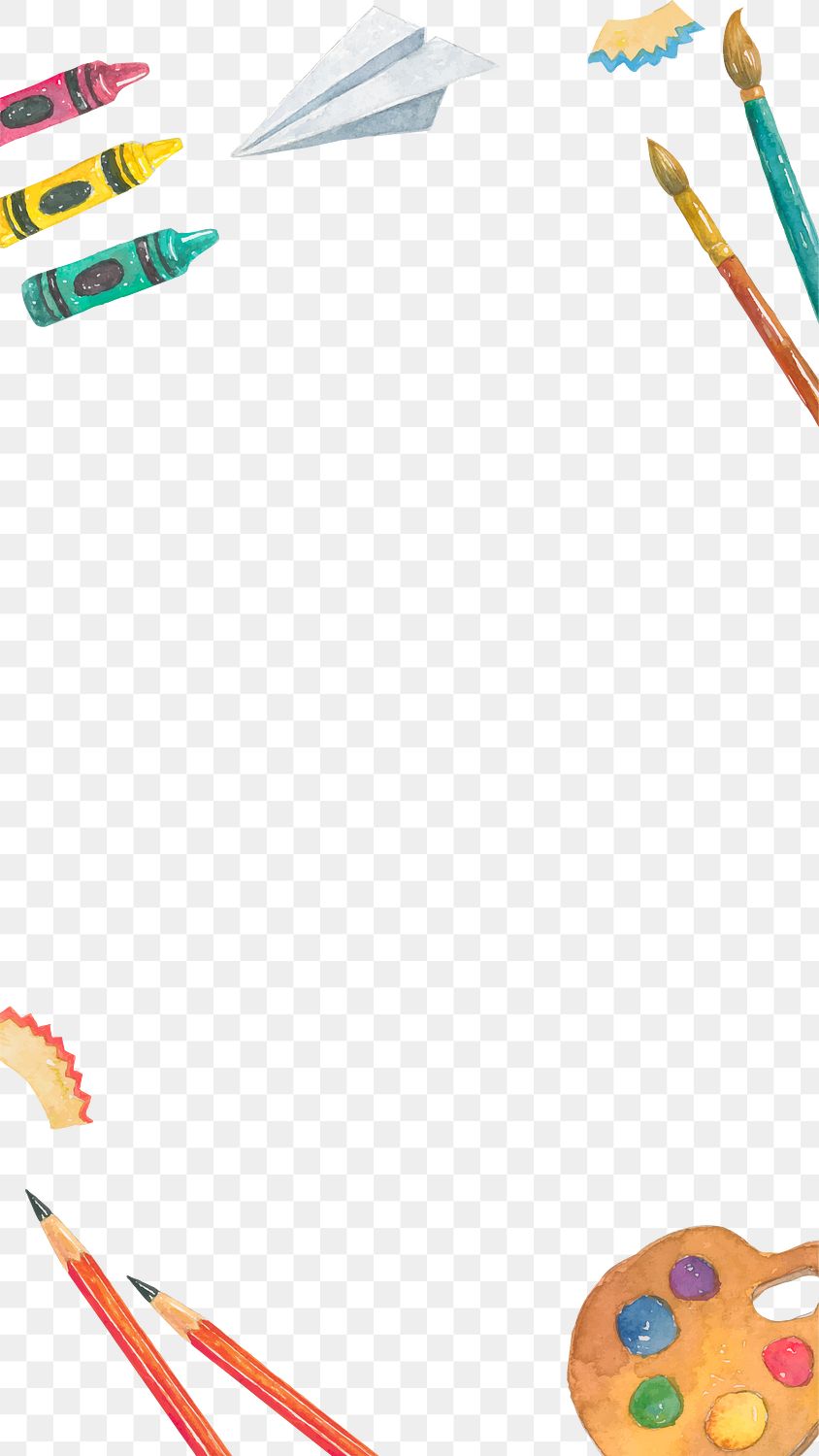 PNG watercolor frame with art | Free PNG - rawpixel