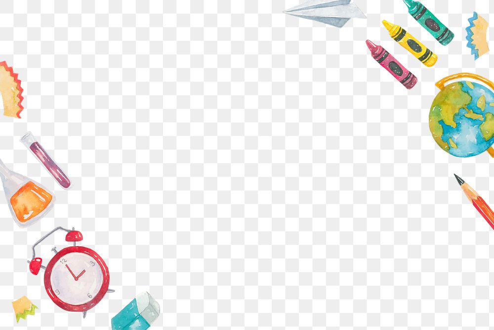 PNG frame with classroom objects | Premium PNG - rawpixel
