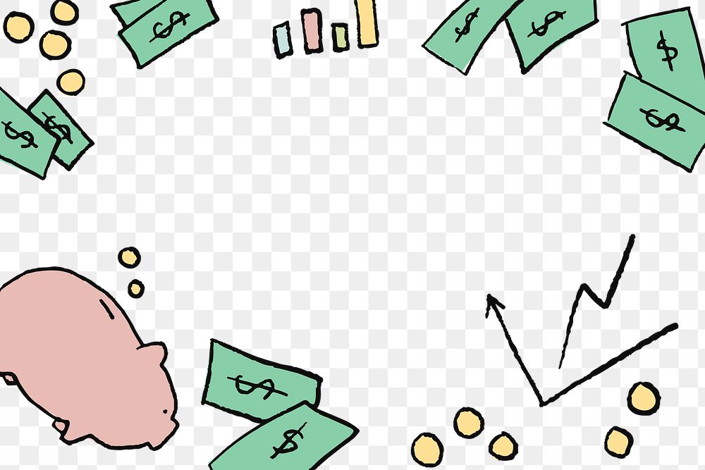 PNG financial doodle frame transparent | Premium PNG - rawpixel